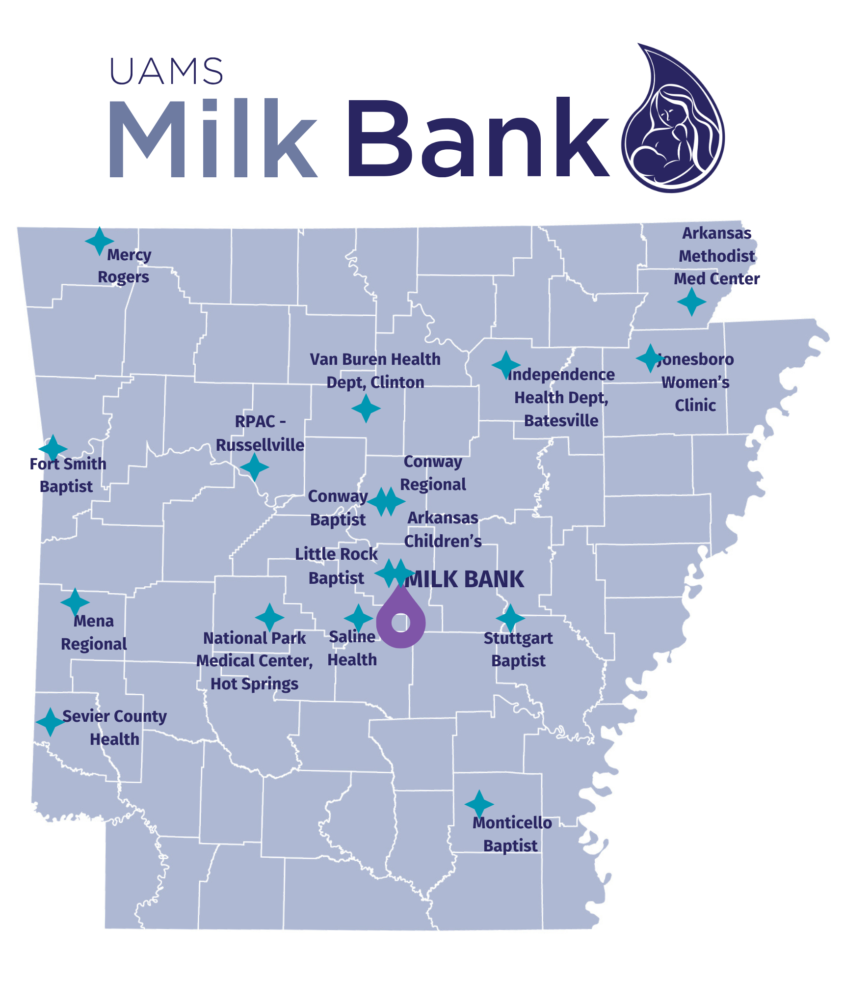 Milk Depots | UAMS UAMS Milk Bank